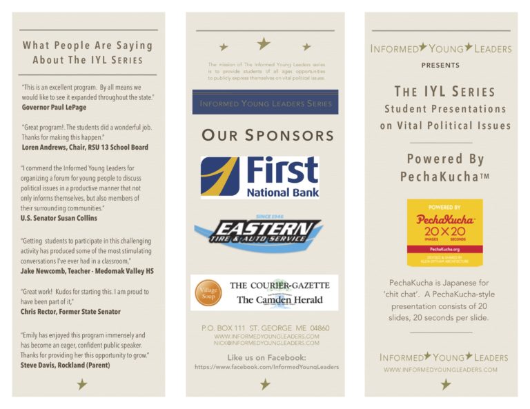 IYL Promotional Brochure: 2015-2019 | Informed Young Leaders