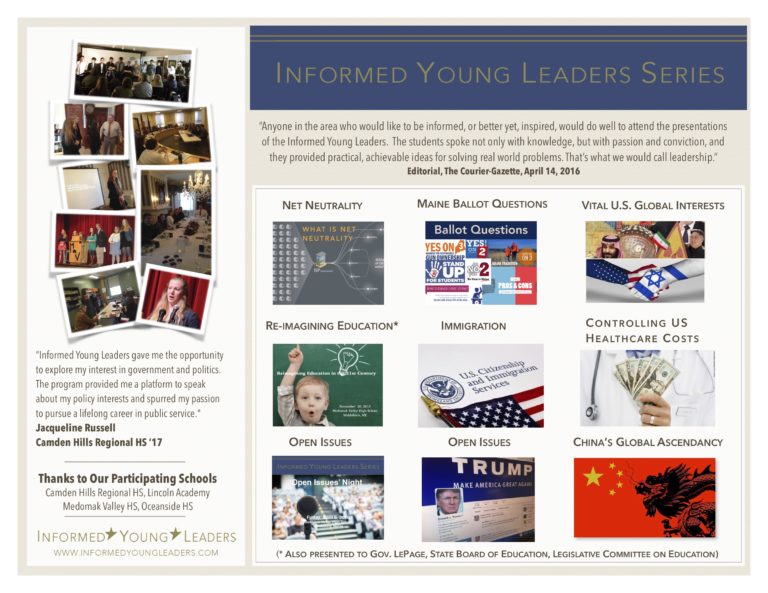 IYL Promotional Brochure: 2015-2019 | Informed Young Leaders